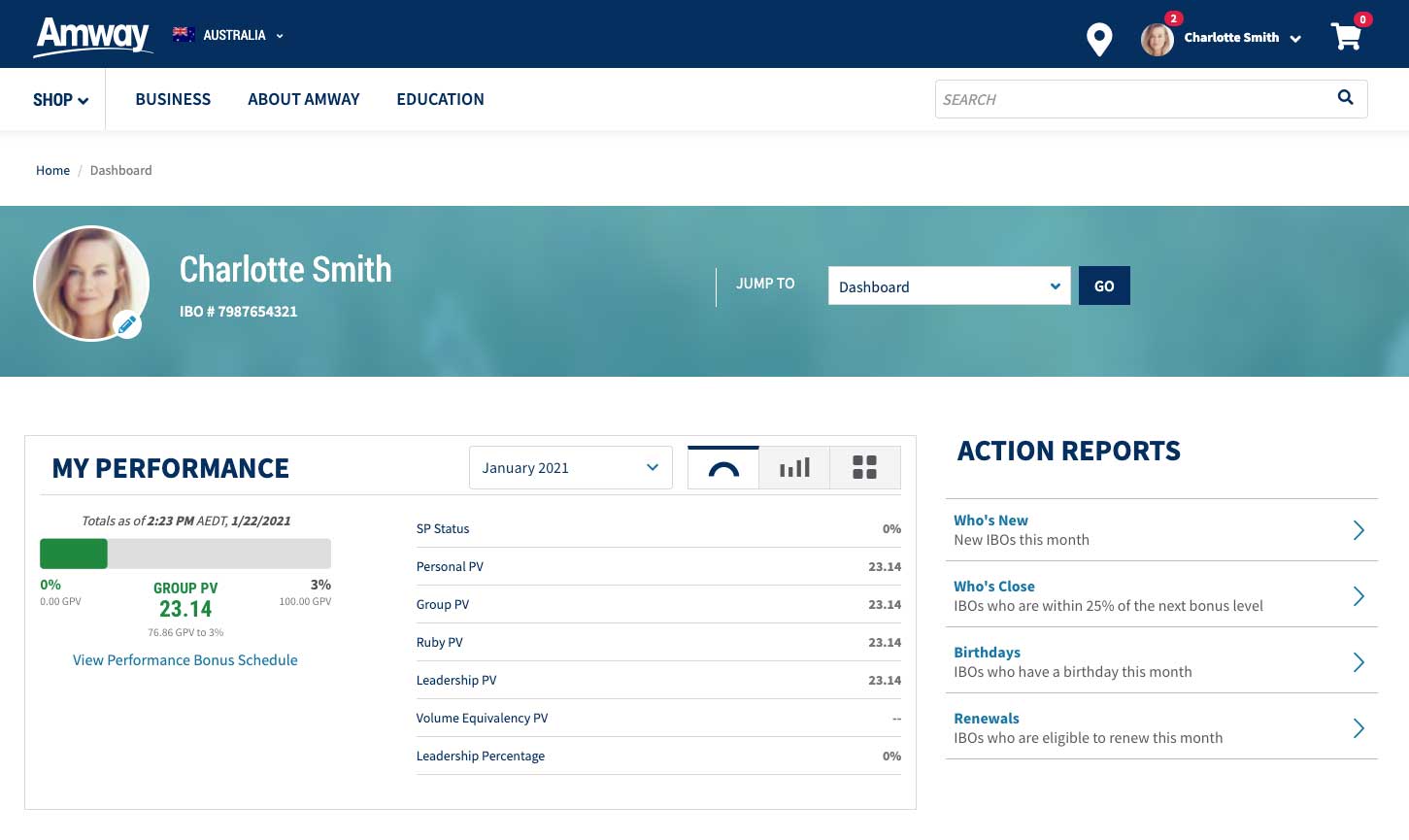 Where is my PV? – Amway ANZ